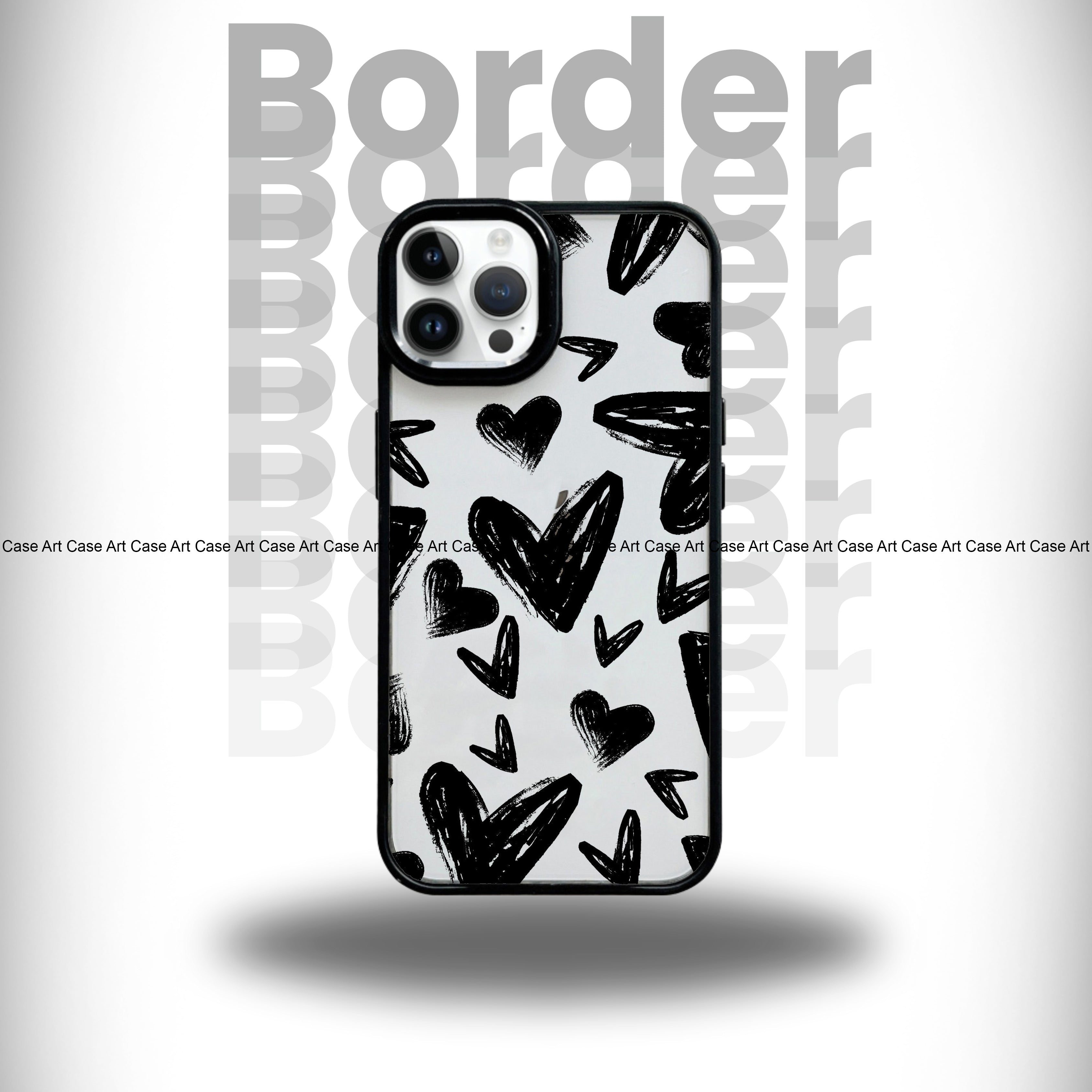 Black Heart Black Border Case Available For All Iphones | Iphone Cases ...
